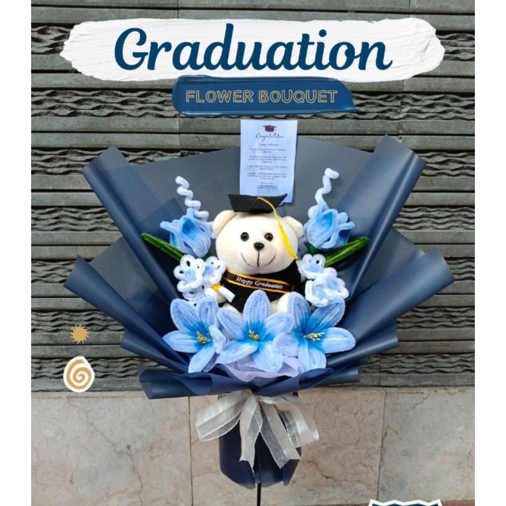 Jual Bouquet Wisuda Pipe Cleaner Flower dan Boneka / Bucket Wisuda ...