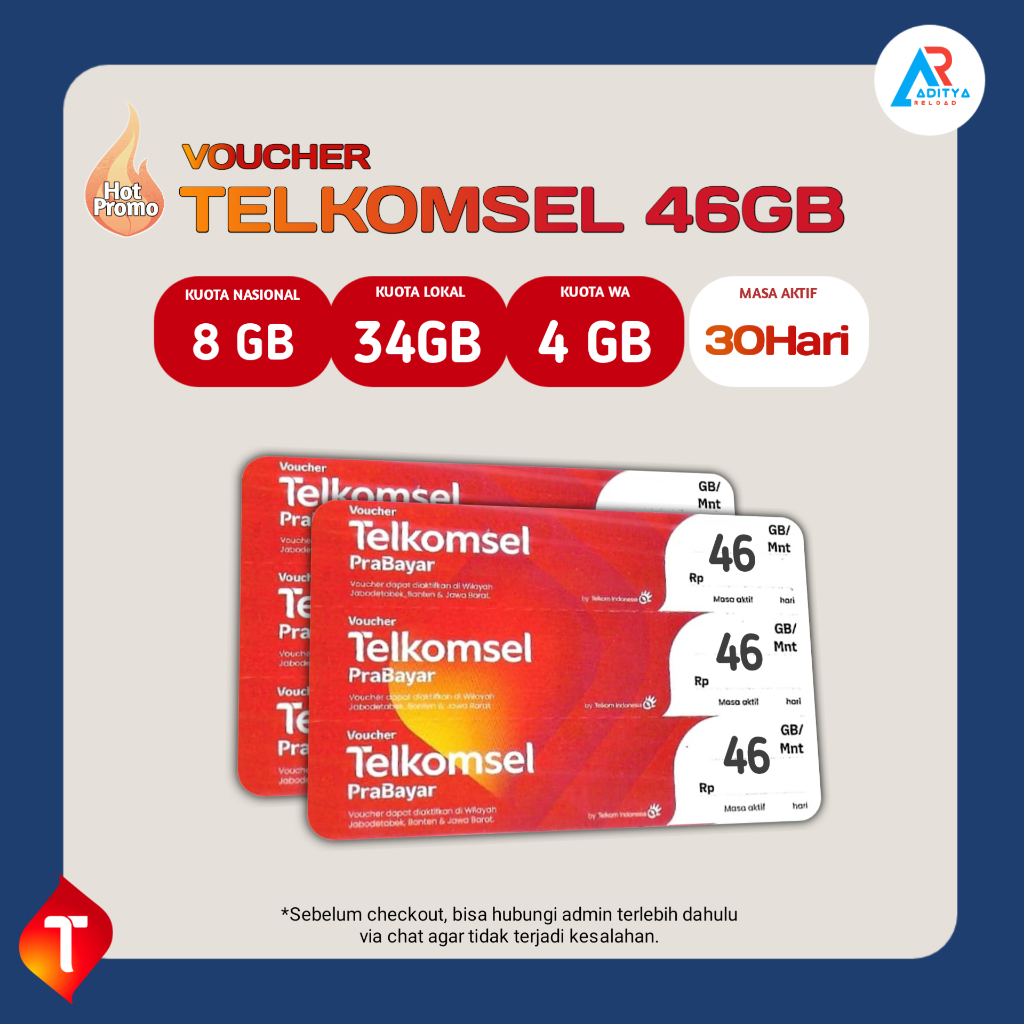 Jual Voucher Telkomsel promo 46GB 30Hari | Shopee Indonesia