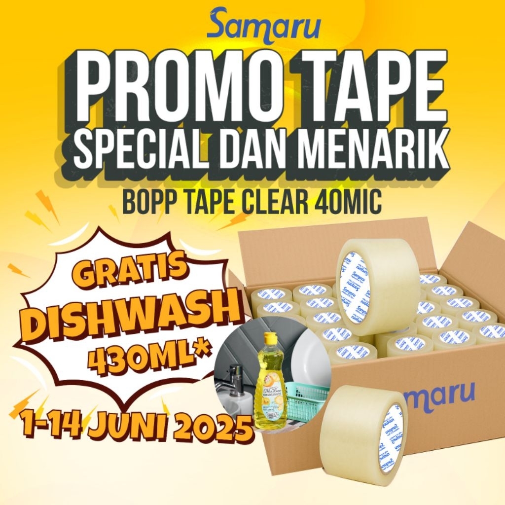 Jual LAKBAN BENING/ISOLASI BENING/OPP CLEAR/OPP BENING SAMARU 1 BOX 40 MICRON | Shopee Indonesia