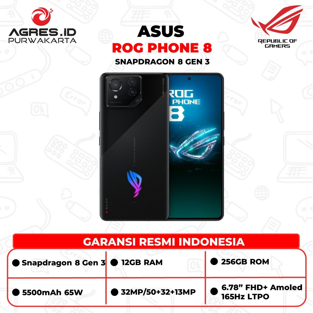 Jual Asus Rog Phone 8 Ram 12GB Rom 256GB Snapdragon 8 Gen 3 Amoled LTPO ...