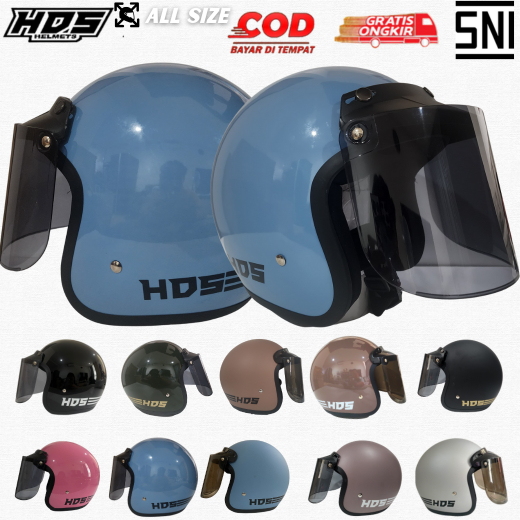 Jual Helm Bogo Dewasa Classic HDS Helmet SNI Half Face Retro Stylish ...