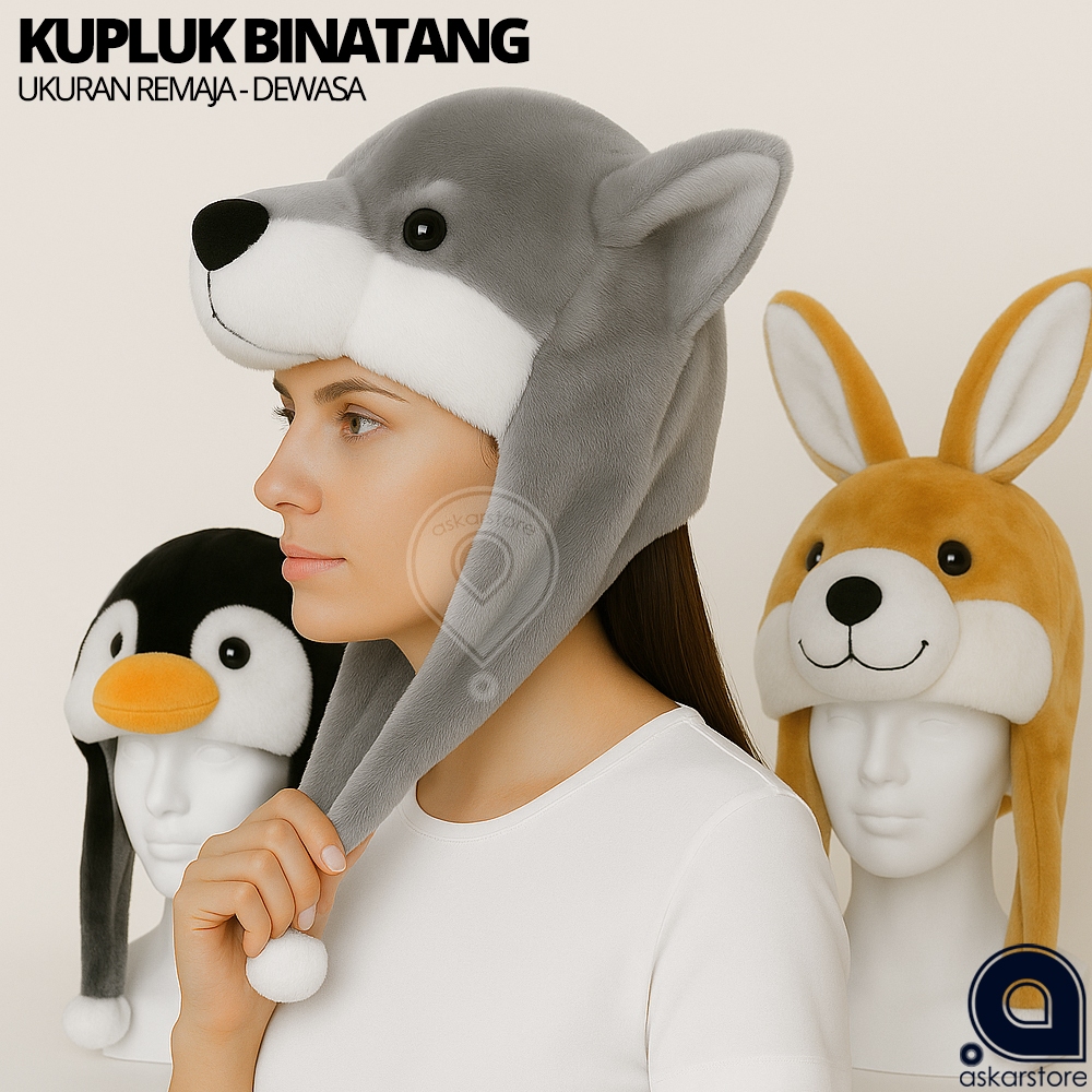 Jual Kupluk Tali Binatang Remaja Lucu Dewasa | Topi Boneka Karakter ...
