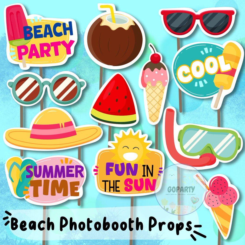 Jual SUMMER BEACH PHOTOBOOTH PROPS TONGKAT FOTO PANTAI DEKORASI EVENT ...