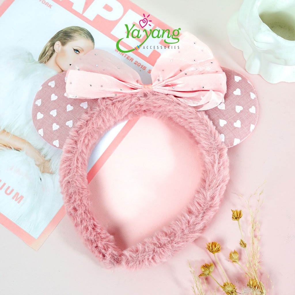 Jual YAYANG Bando Anak Karakter Pita Mickey Minnie Mouse Bulu Lembut ...
