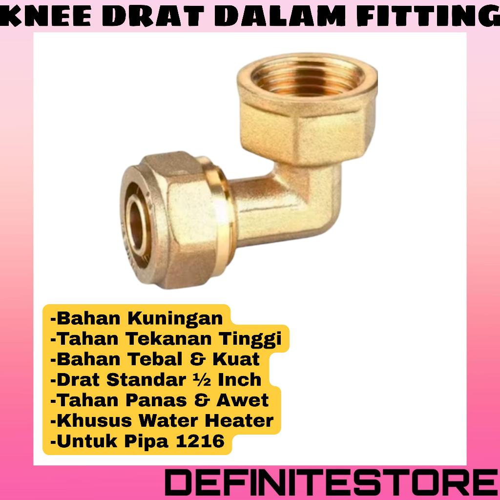 Jual Knee Drat Dalam 1/2 Inch KDD Keni Sambungan Pipa Instalasi Pemanas Air Full Kuningan Anti ...