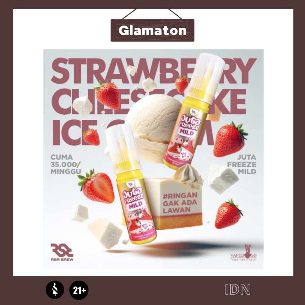 Jual LIQUID FREEZE MILD STRAWBERRY CHEESECAKE ICE CREAM 4X15ML ORIGINAL ...