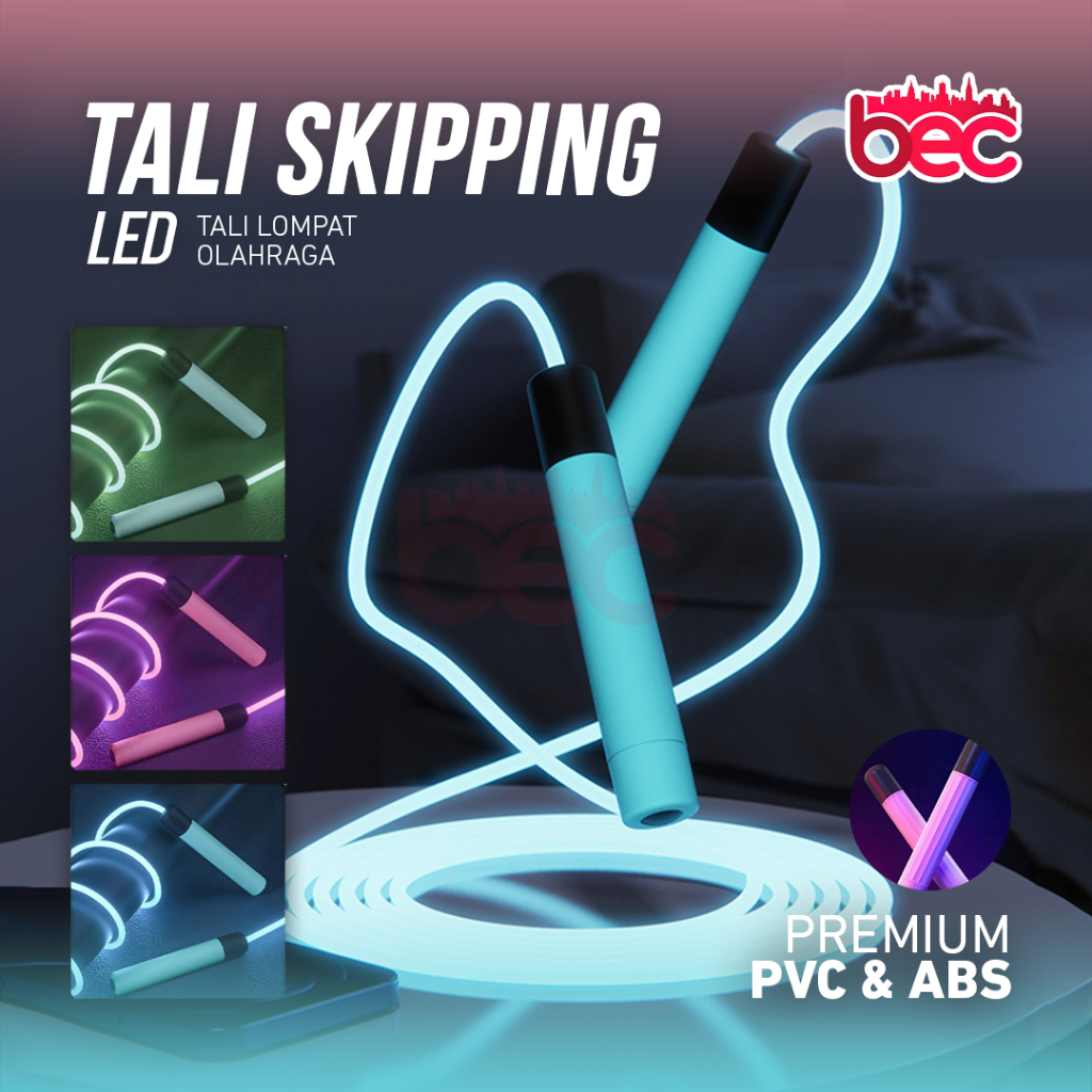 Jual [BEC] Tali Skiping LED All Varian Lompat Tali | Jump Rope Gym ...