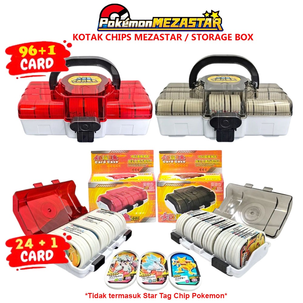 Jual Pokémon Mezastar Kotak Chip 96+1 Card Kotak Penyimpanan Box Casing Pokemon Mezastar 24 + 1 ...