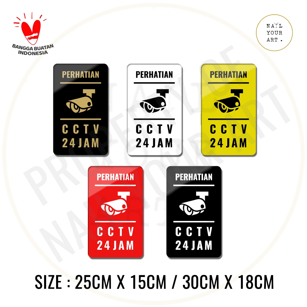 Jual SIGN AKRILIK - PERHATIAN CCTV 24 JAM BESAR - Sign Peringatan CCTV ...