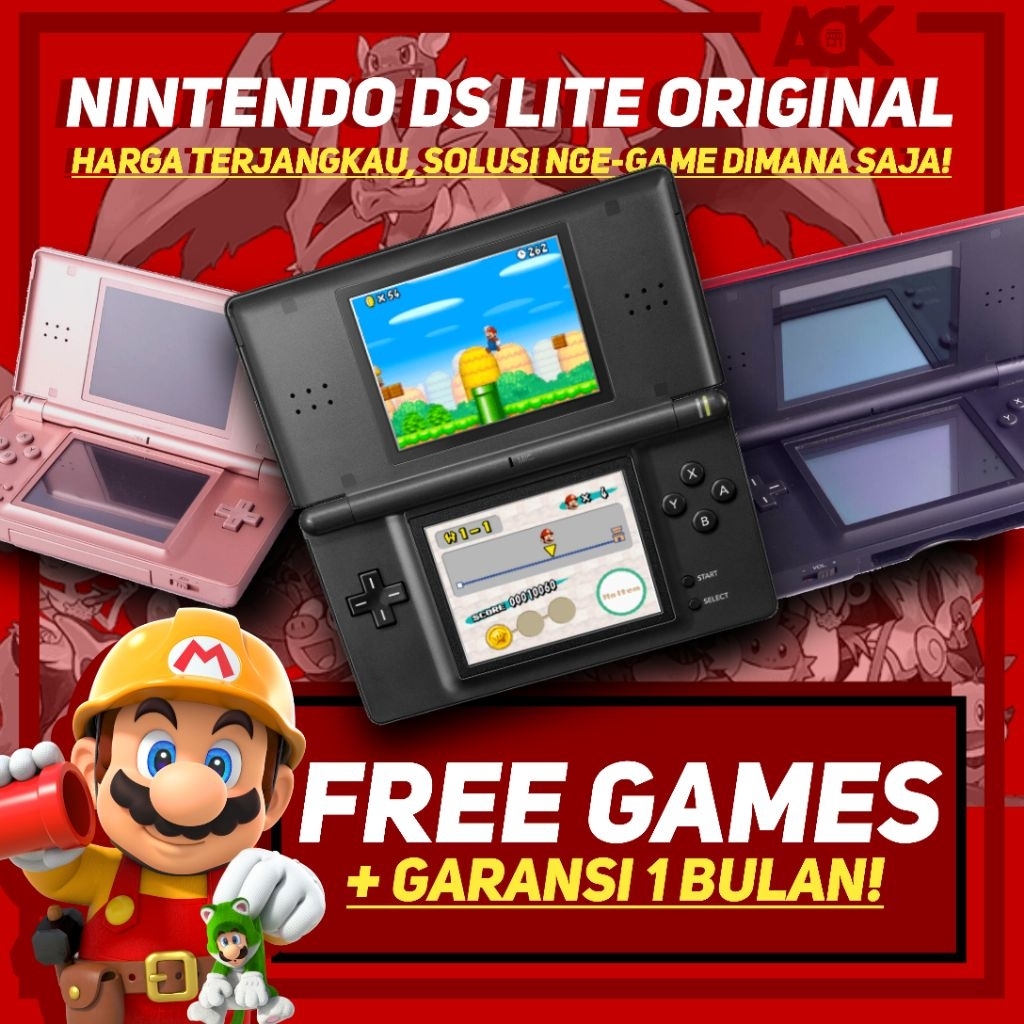 Jual Nintendo DS Lite Kapasitas 8GB / 16GB / 32GB Garansi 1 Bulan Free ...