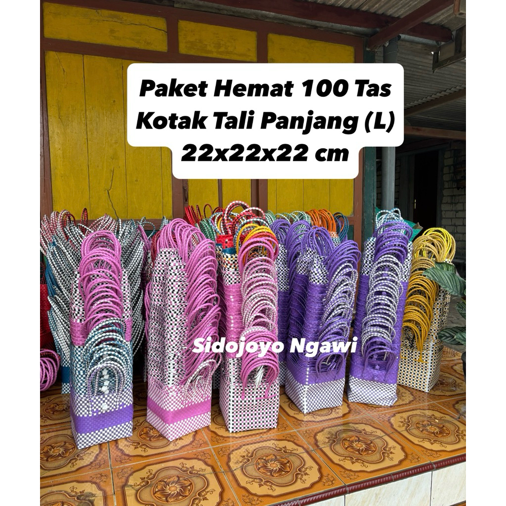 Jual paket hemat tas kotak tali panjang (L) 100 pcs | Shopee Indonesia
