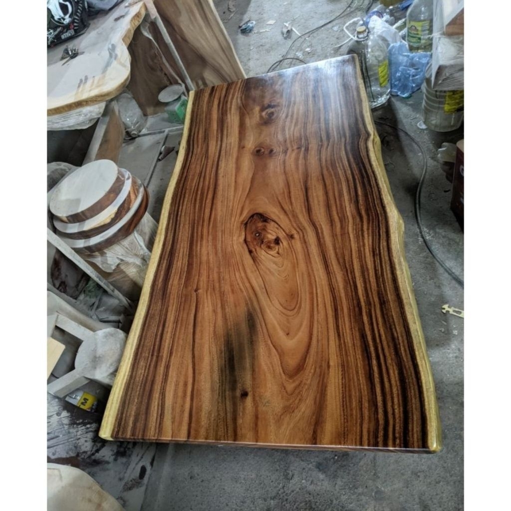 Jual Meja Papan Kayu Trembesi Solid Tanpa sambungan(Meja Saja) | Shopee ...