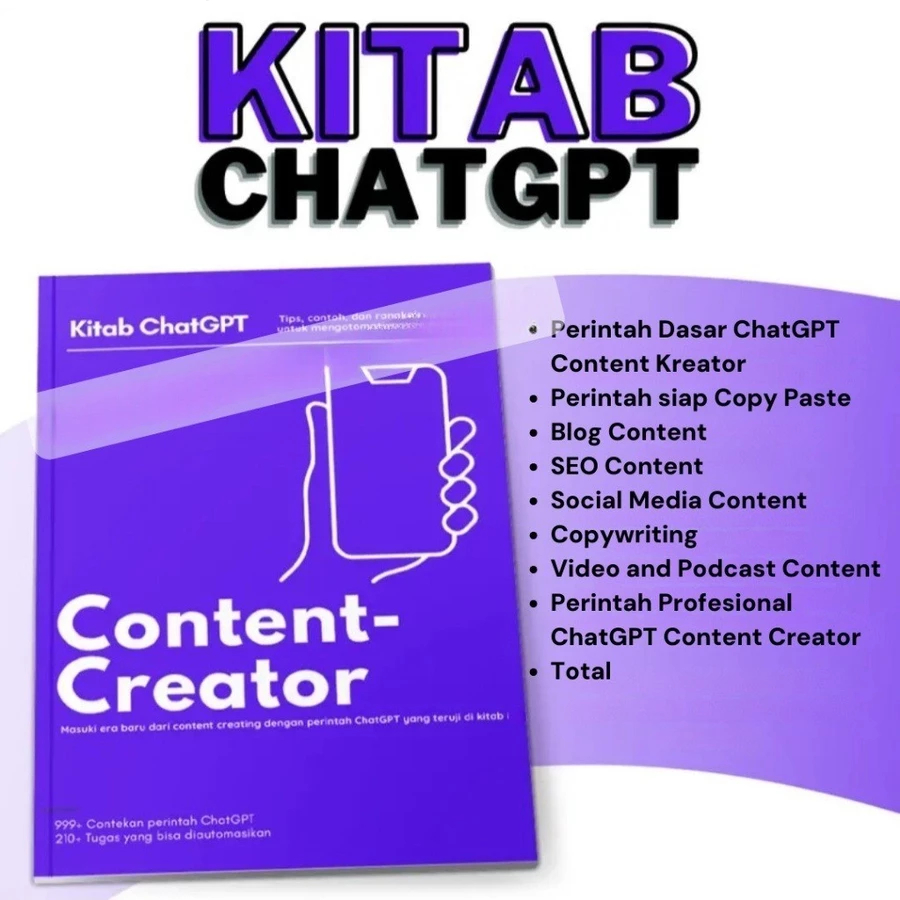Jual Kitab ChatGPT - Content Creator | Panduan Lengkap ChatGPT | Shopee Indonesia