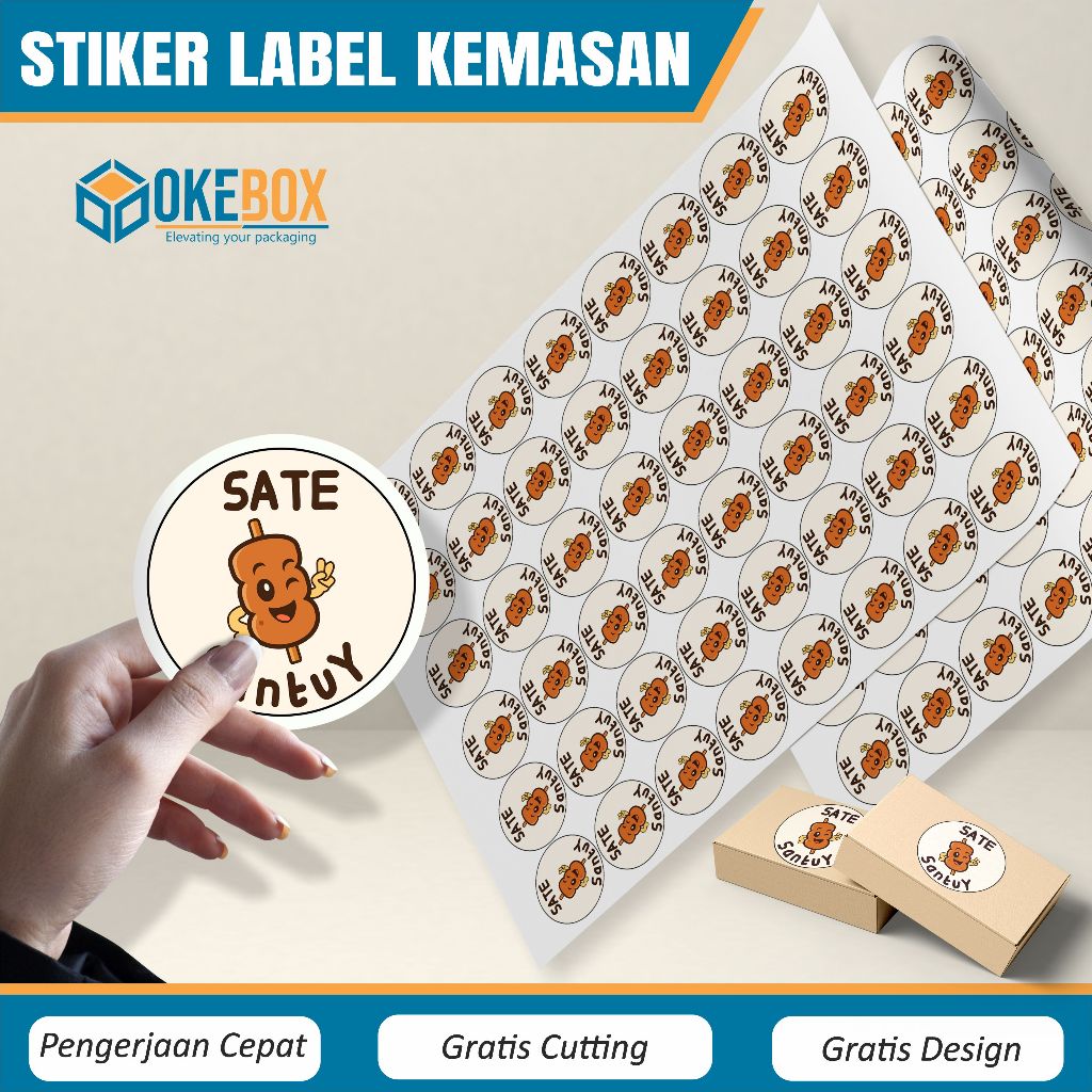 Jual Sticker stiker setiker label makanan custom harga murah aesthetic ...