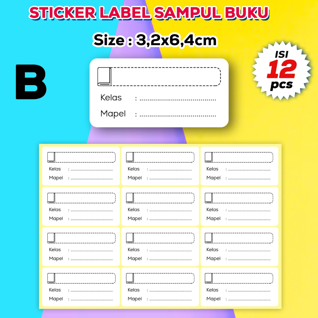 Jual AF Stiker Label Buku Polos, Label Nama Sampul Mapel B | Shopee ...