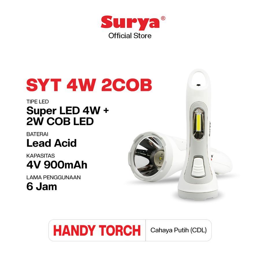 Jual Surya Lampu Senter LED SYT 4W 2COB Rechargeable | Shopee Indonesia