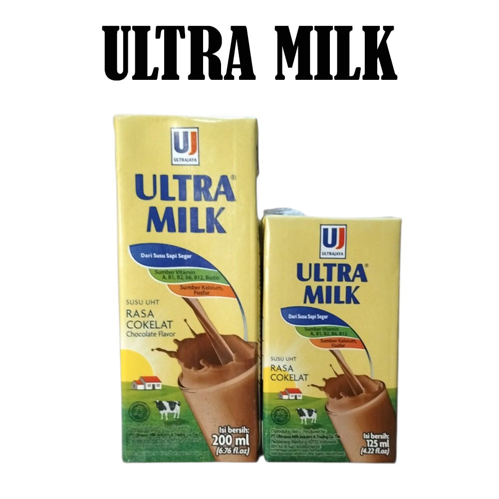 Jual SUSU ULTRA MILK ULTRAMILK COKLAT 125ML / 200ML | Shopee Indonesia