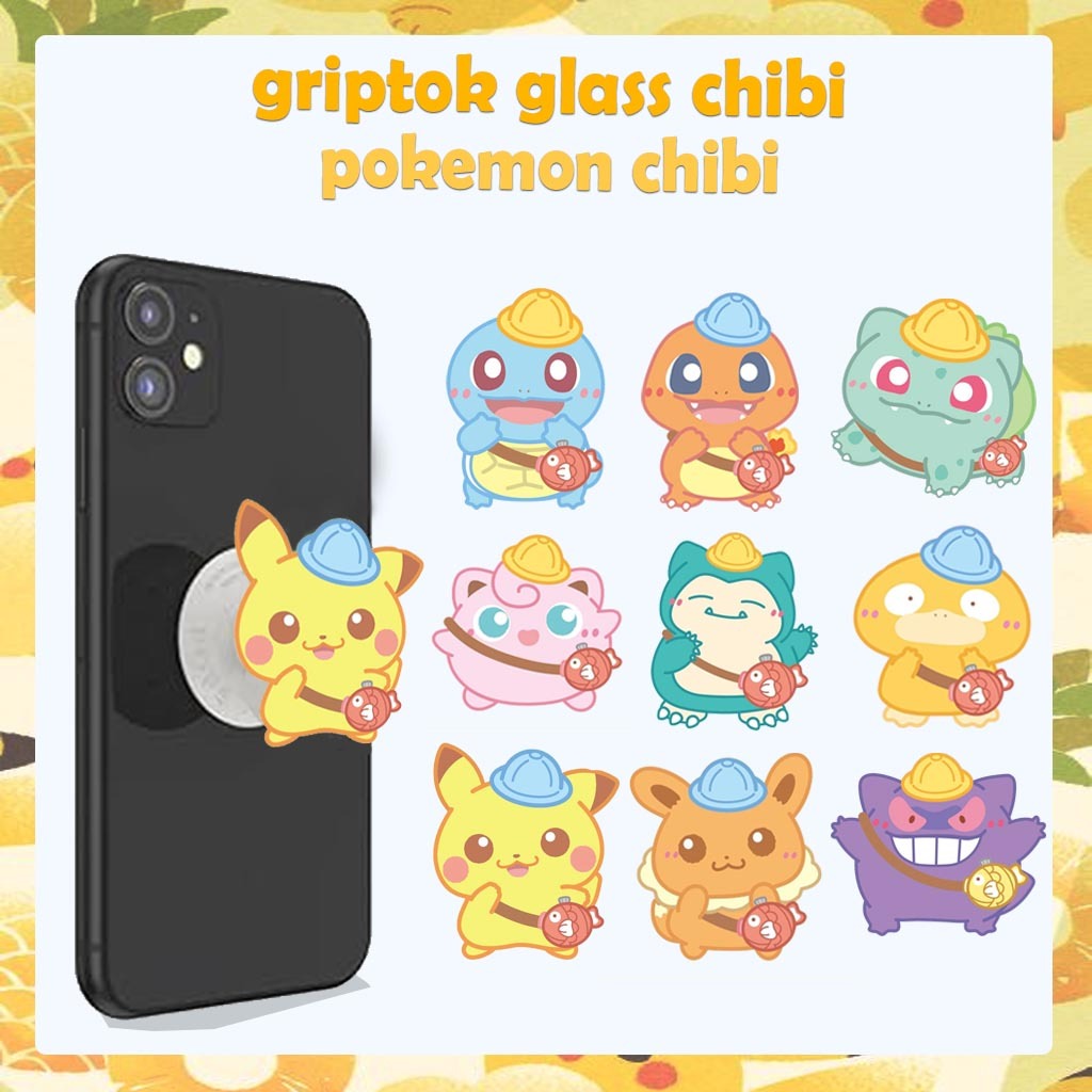Jual [POPSOCKET] Chibi pokemon grip akrilik 2D pikachu squirtle ...
