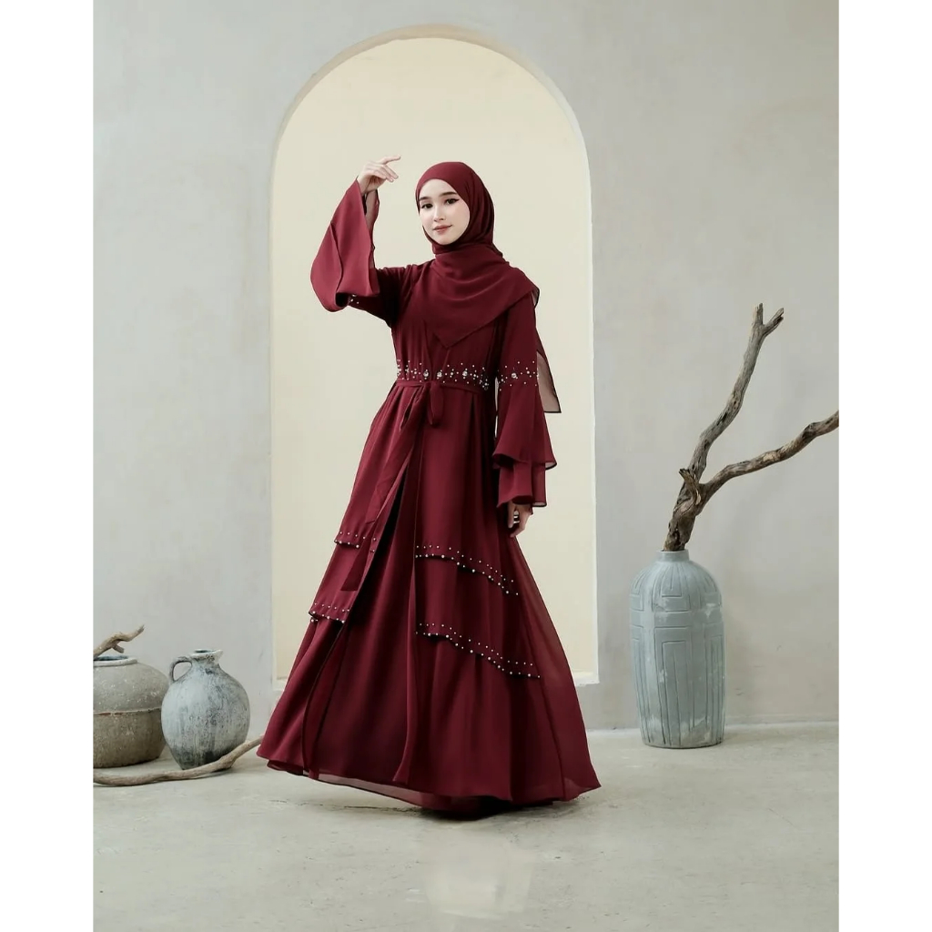 Jual MOANA ABAYA Gamis Bahan Ceruty babydoll Polos Premium Mewah Gamis ...