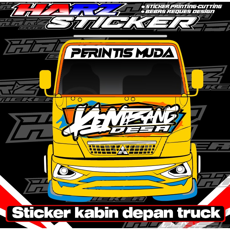 Jual Stiker Kab Depan Truk Canter-Stiker kembang Desa-Stiker Perintis ...