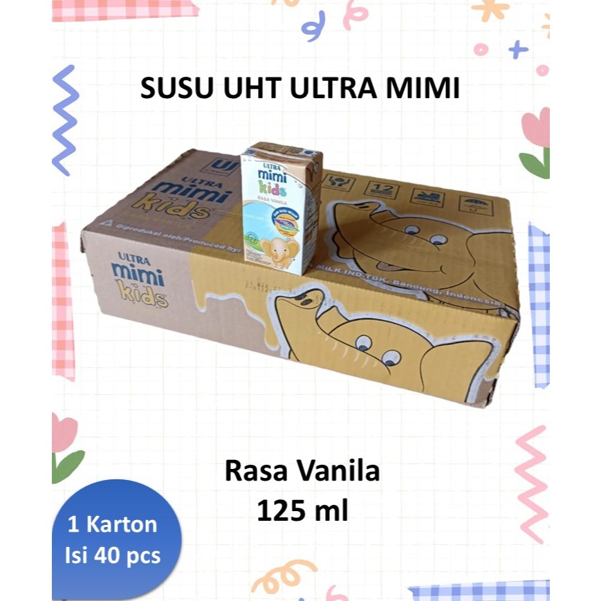 Jual SUSU ULTRA MIMI 125 ML SUSU UHT SUSU ULTRA 40 PCS (1 DUS) - VANILA ...