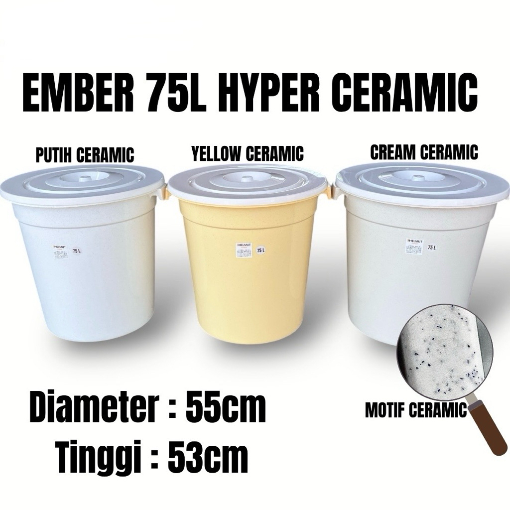Jual Ember Tutup Hyper Ceramic 75 Liter - Kprabot / Ember Mandi / Bak ...