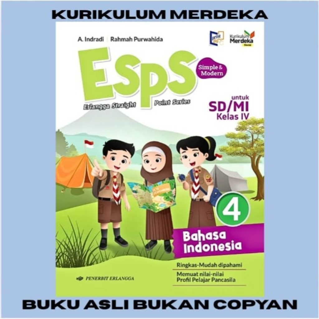 Jual BUKU ESPS BAHASA INDONESIA SD/MI KELAS 4 REVISI ERLANGGA KURIKULUM MERDEKA KM | Shopee ...