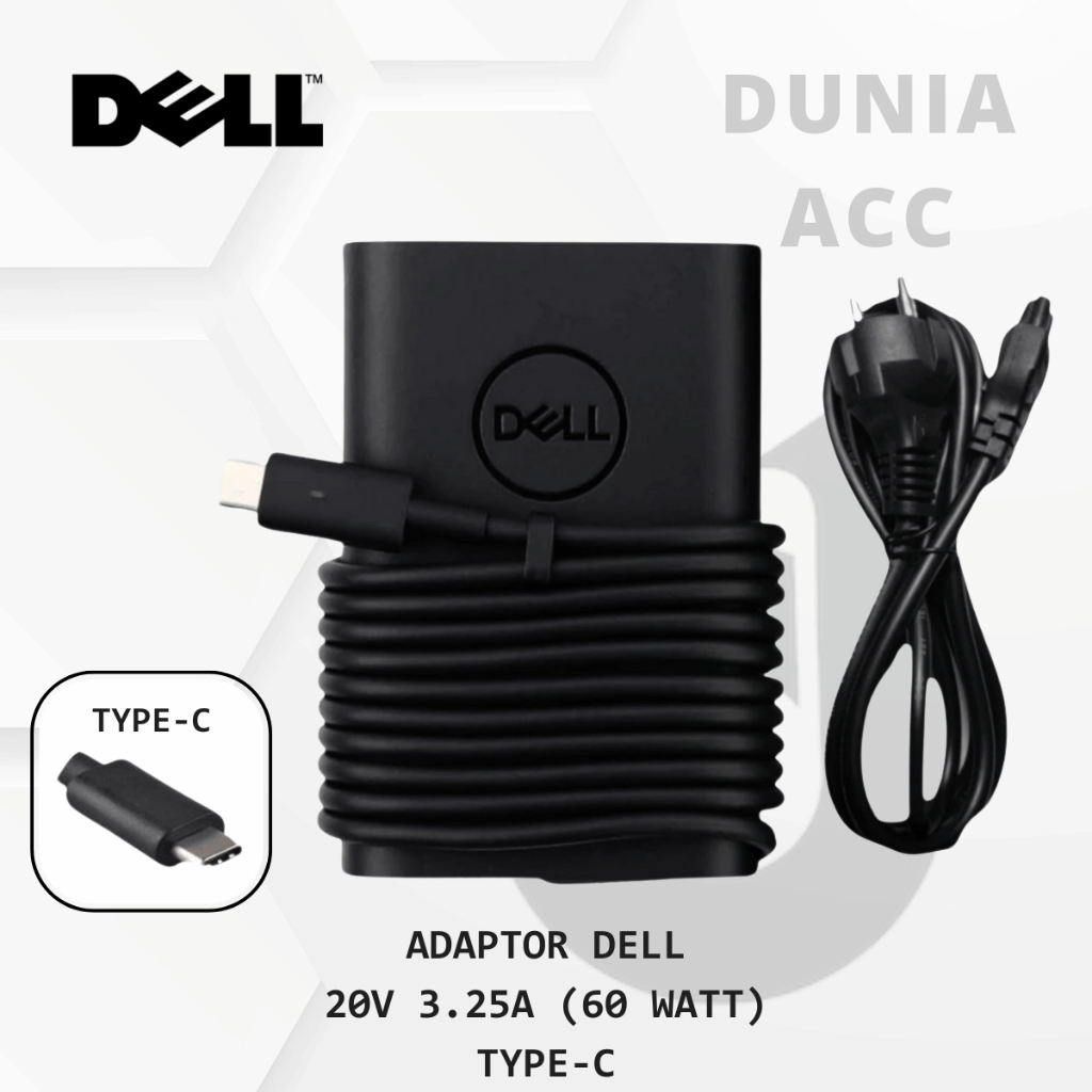 Jual ADAPTOR LAPTOP DELL TYPE-C 20V 3.25A (65 WATT) | Shopee Indonesia