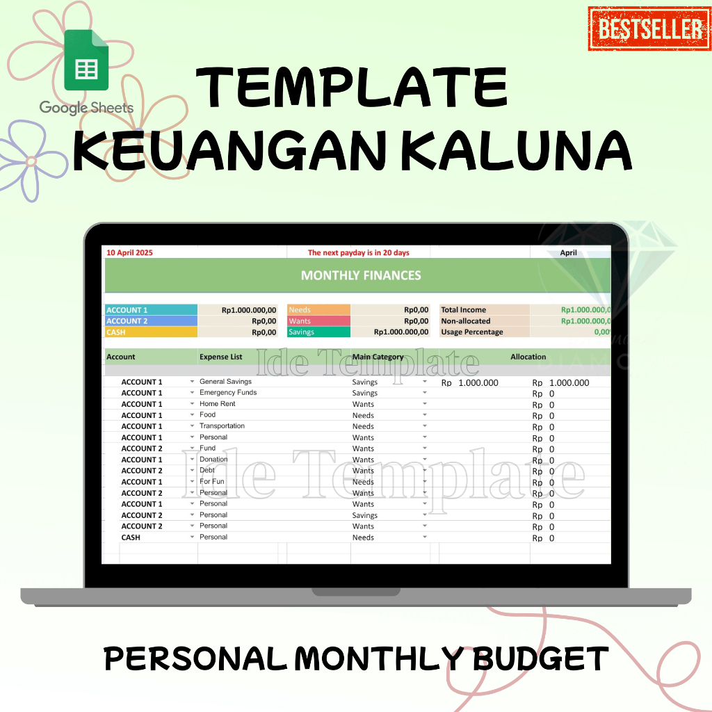 Jual (74) Template Keuangan Kaluna Home Sweet Loan - Template ...