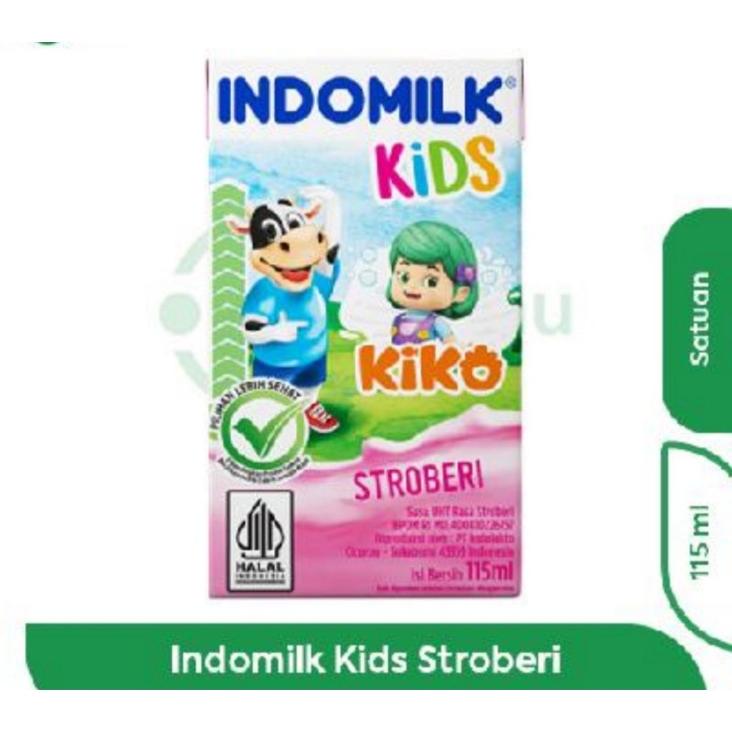 Jual INDOMILK KIDS SUSU UHT STAWBERRY 115ML | Shopee Indonesia