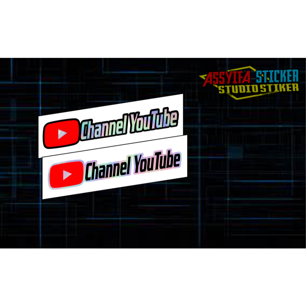 Jual Stiker Cutting nama channel YouTube Custom Hologram 12cm | Shopee ...