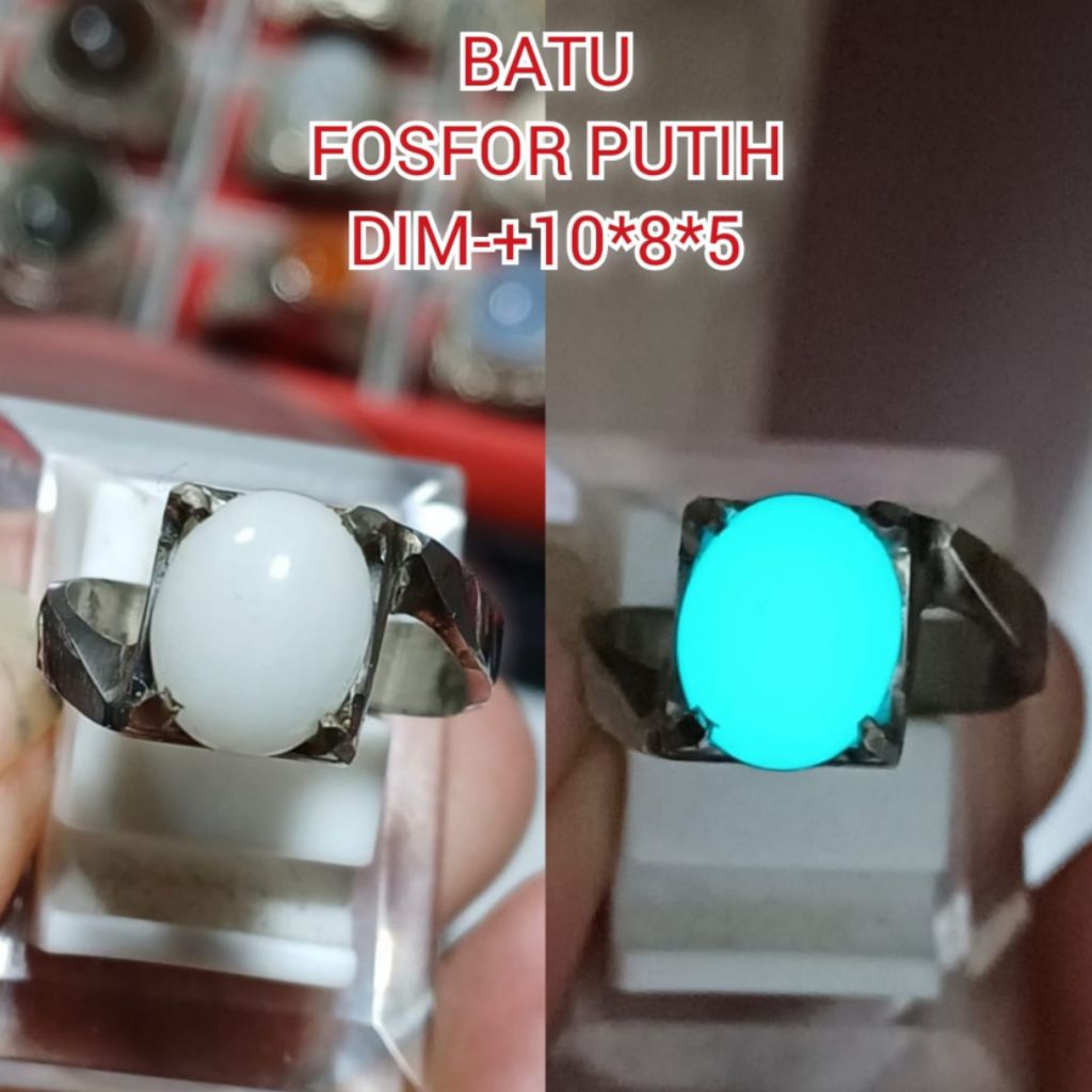 Jual BATU FOSFOR PUTIH CINCIN CEWEK MENYALA DALAM GELAP | Shopee Indonesia