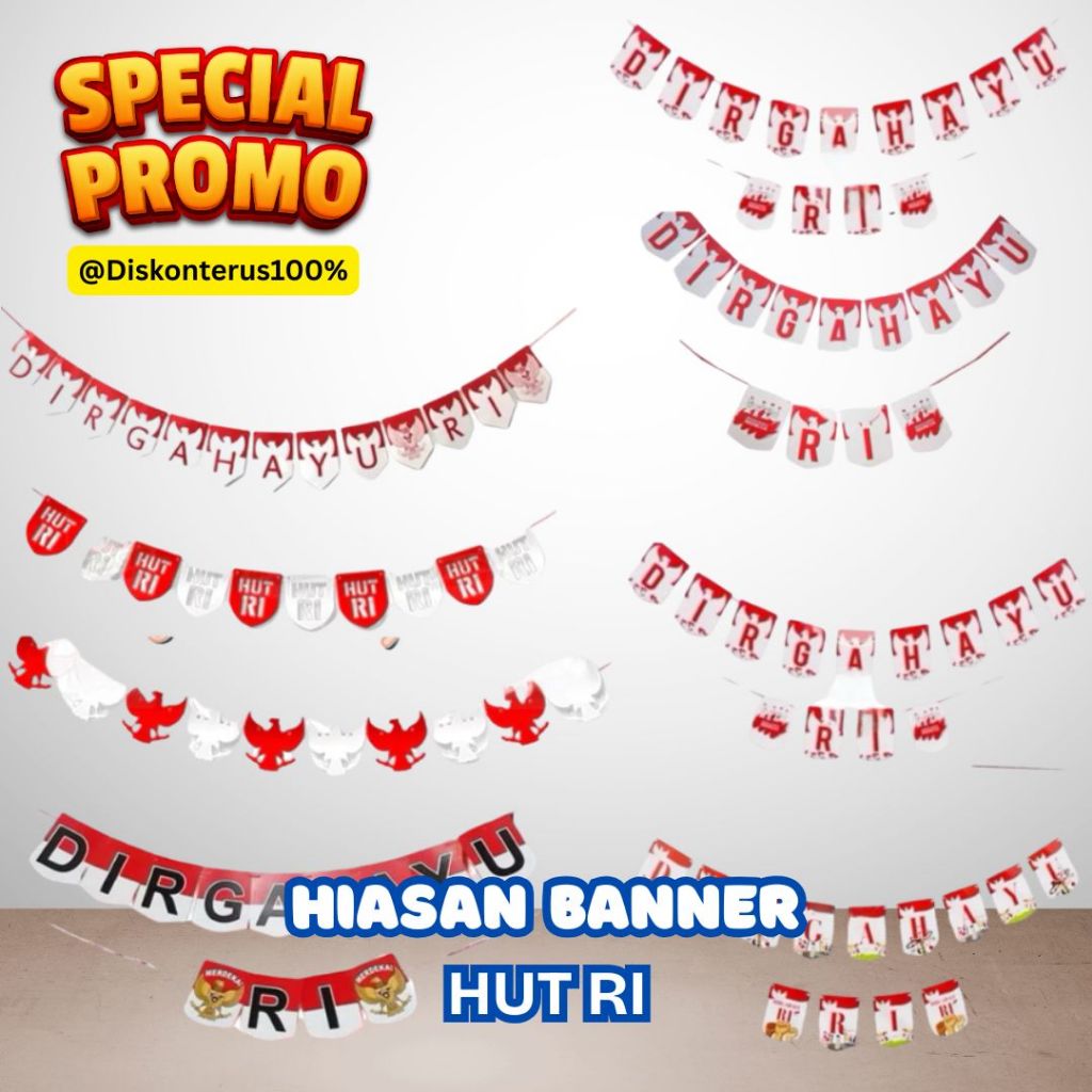 Jual Banner Dirgahayu Kemerdekaan RI Lengkap Dekorasi HUT RI ...