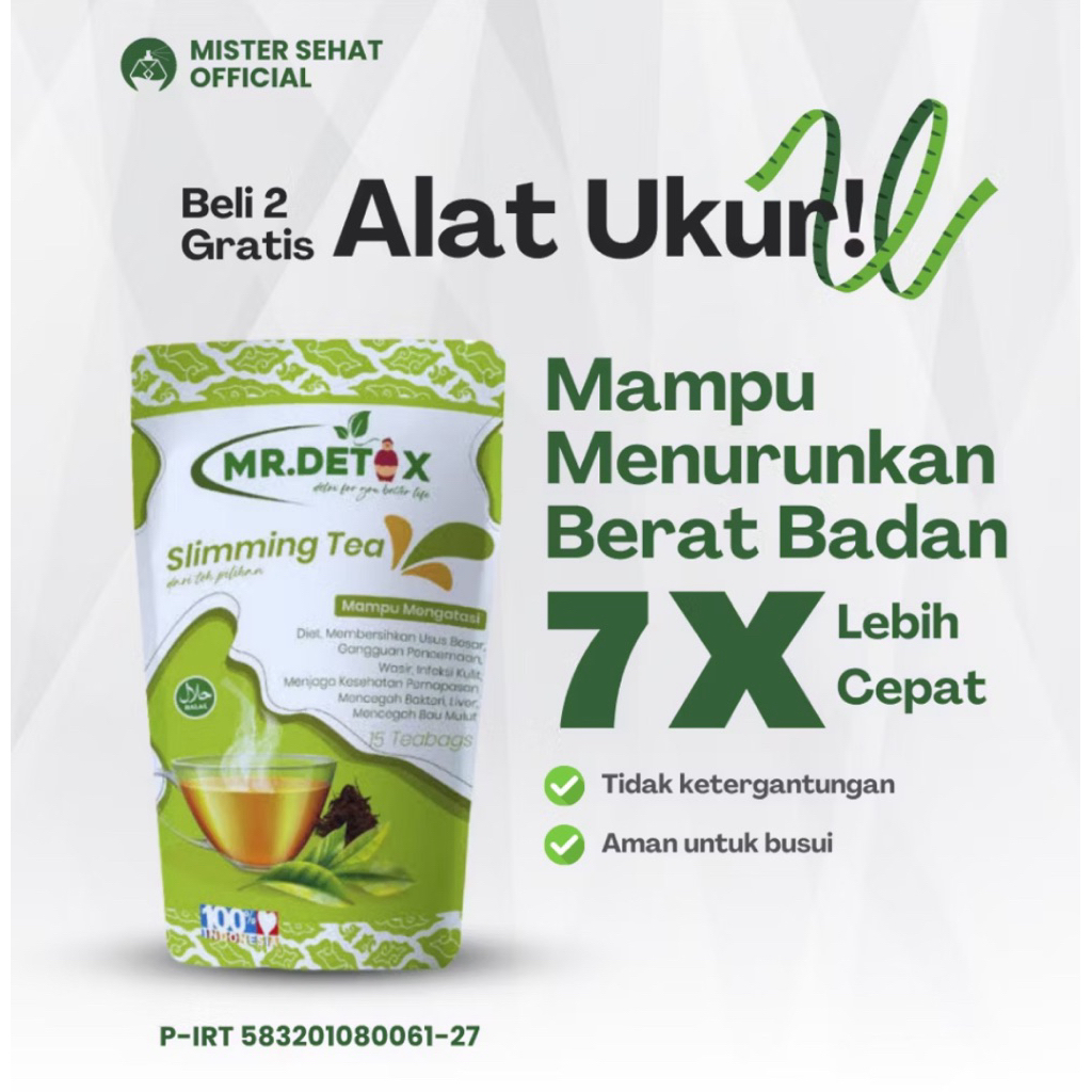 Jual MR DETOX SLIMMING TEA TEH DETOX TEH PENURUN BERAT BADAN AMPUH TEH DIET BPOM | Shopee Indonesia
