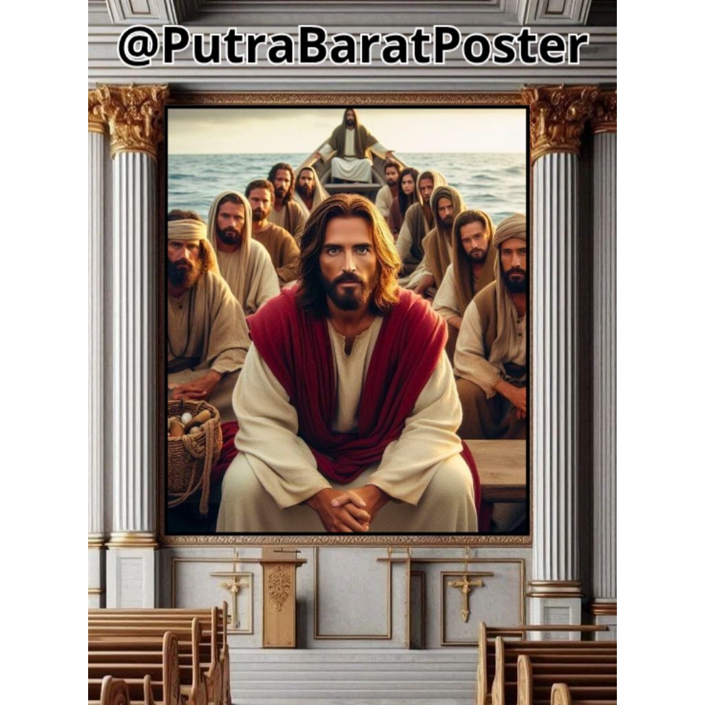 Jual Poster Cetak Hiasan Dinding Jumbo Gambar Tuhan Yesus Uk 70 X 100 ...
