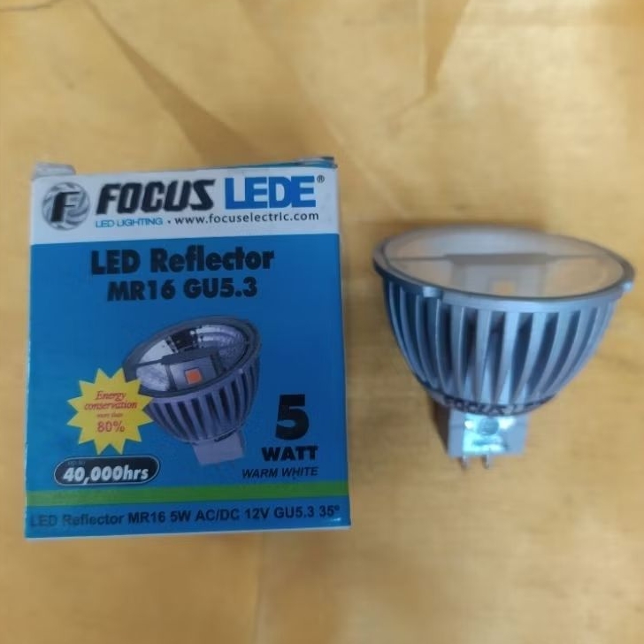 Jual Lampu FOCUS LED Reflector MR16 5 watt GU 5.3 35° AC/DC 12v Warm ...