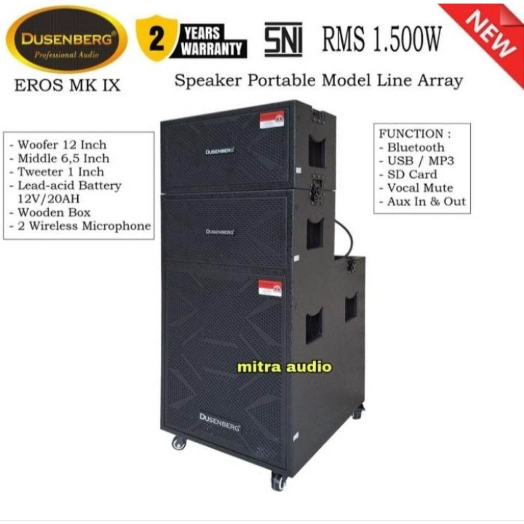 Jual Speaker portable line array 12 inch dusenberg eros mk IX 1500watt ...