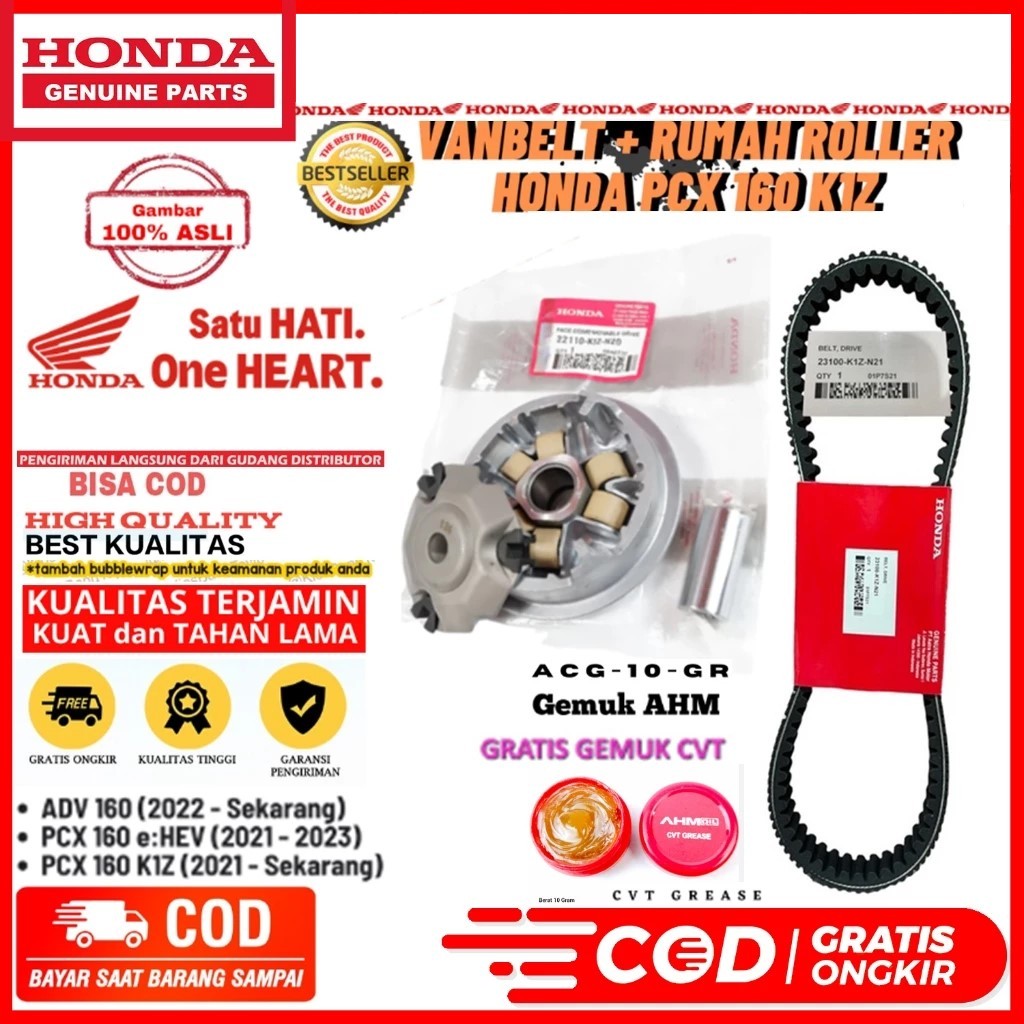Jual PAKET CVT VANBELT VBELT RUMAH ROLLER ASSY GREASE HONDA PCX 160 ADV ...