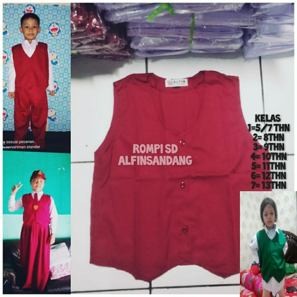 Jual SERAGAM SEKOLAH SD ROMPI SD WARNA MERAH | Shopee Indonesia