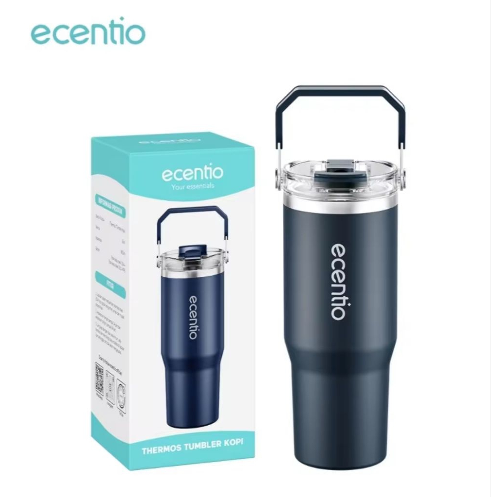 Jual ecentio Tumbler hot & cold - 900ml biru | Shopee Indonesia