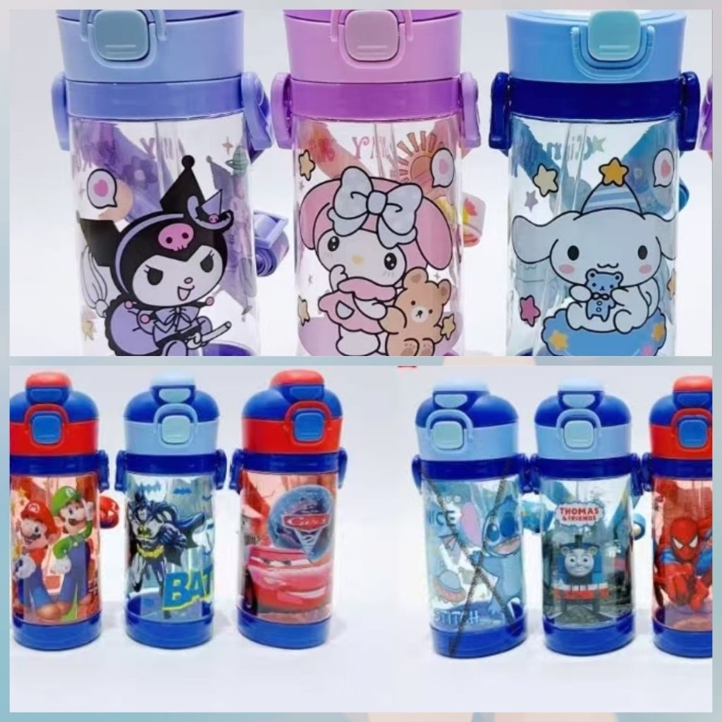 Jual Botol Minum Anak 2in1 sedotan dan teguk karakter kuromi batman thomas 500ml -7018 | Shopee ...