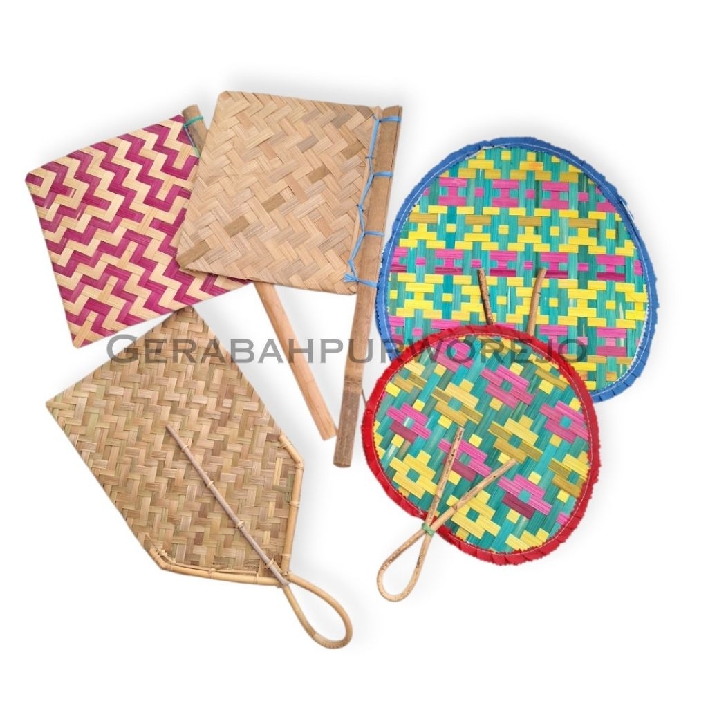 Jual Kipas Tangan Bambu Tradisional Antik Warna Polos Sate Anyaman ...