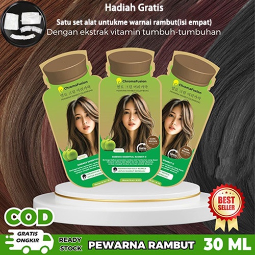 Jual ChromaFusion 10PCS Black hair dye cat rambut bubble hair color ...