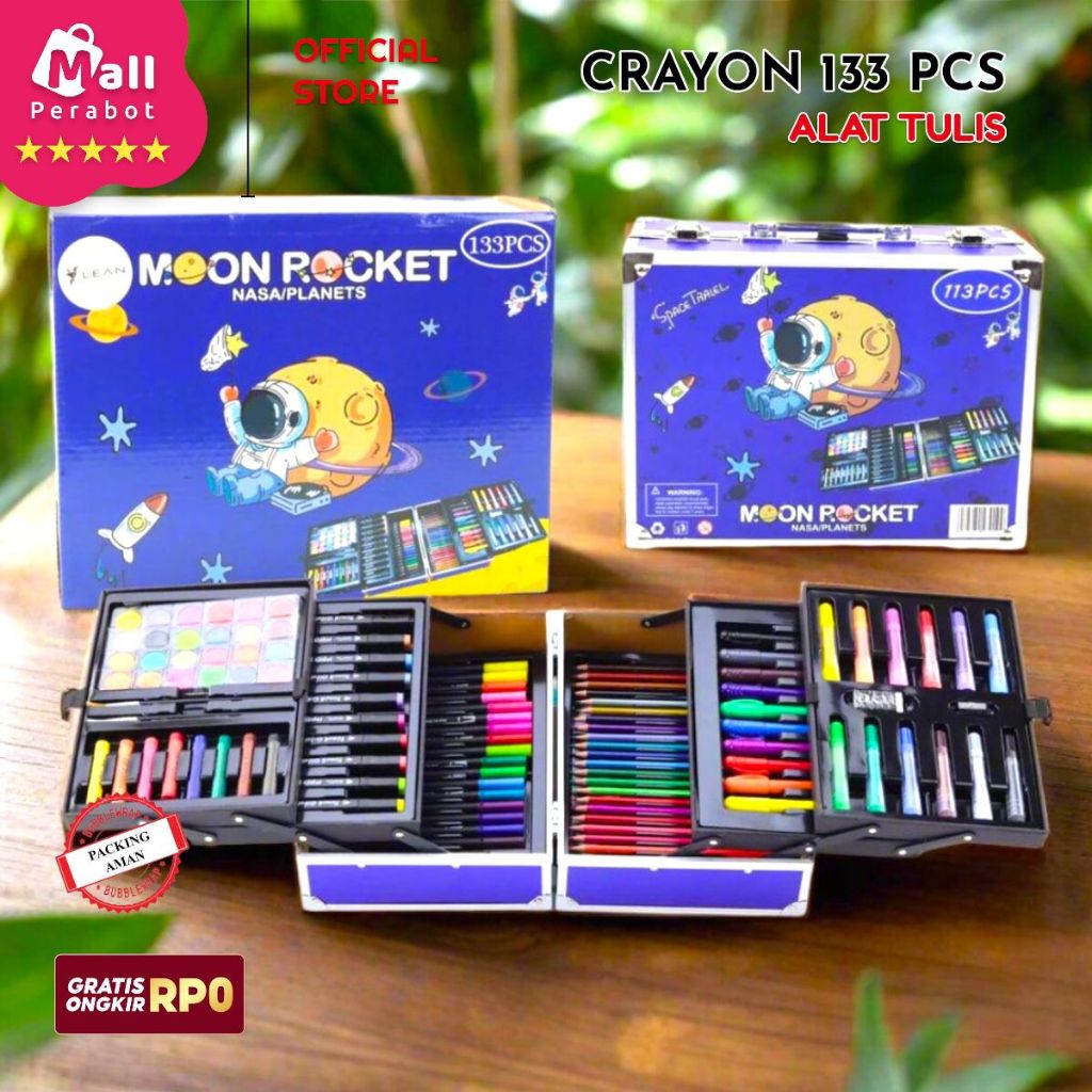 Jual Mall Perabot | Crayon Set 133 Pcs Koper Aluminium Besi | Box Alat ...