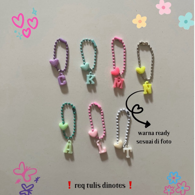 Jual keychain inisial | keychain huruf | keychain custom | Shopee Indonesia