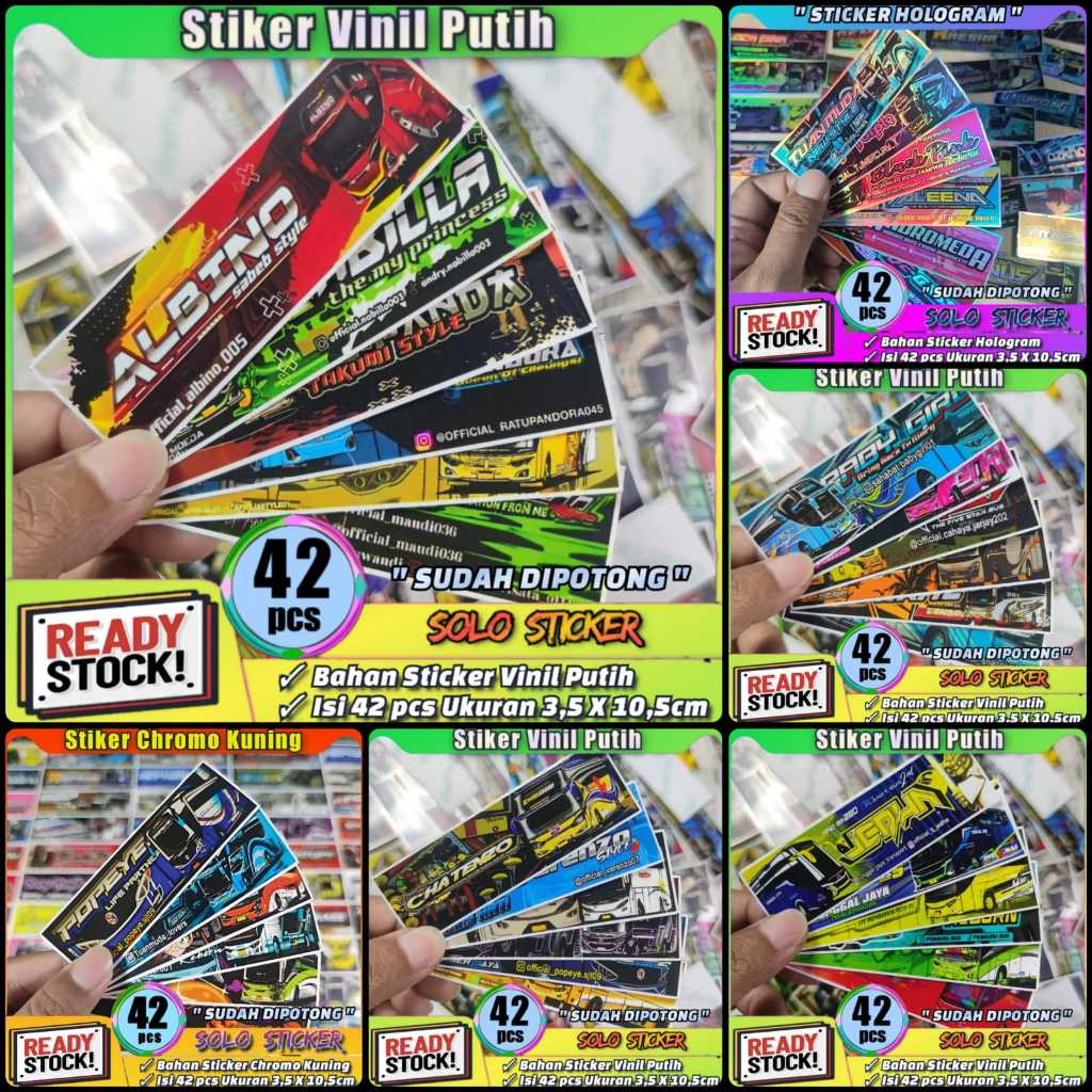 Jual Stiker Bus Panjang Bahan Vinyl Putih Sticker Bis Isi 42pc SUDAH ...