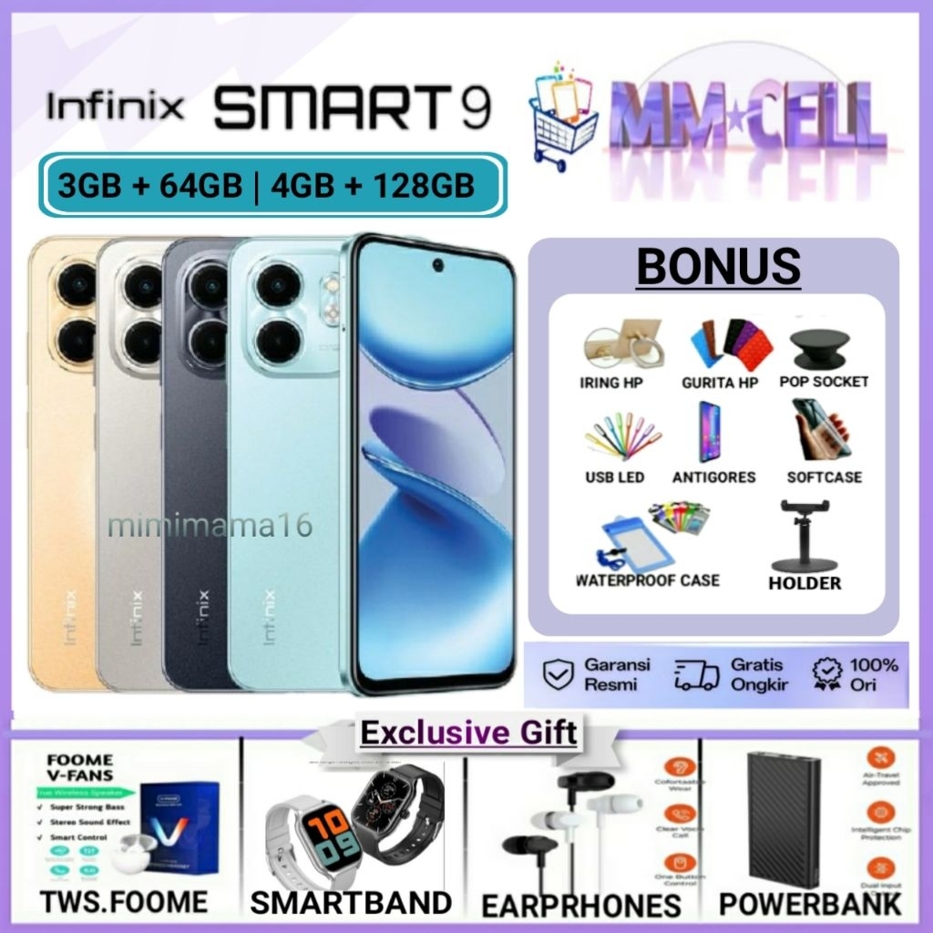 Jual INFINIX SMART 9 RAM 4/128 GB | SMART 9 3/64GB | SMART 9 GARANSI RESMI INFINIX INDONESIA ...