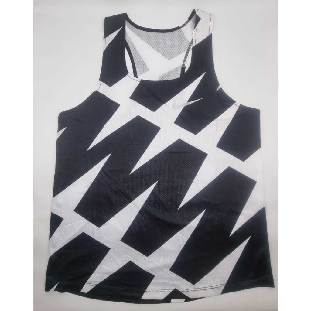 Jual Elite Running Singlet Fish Bone Black | Shopee Indonesia
