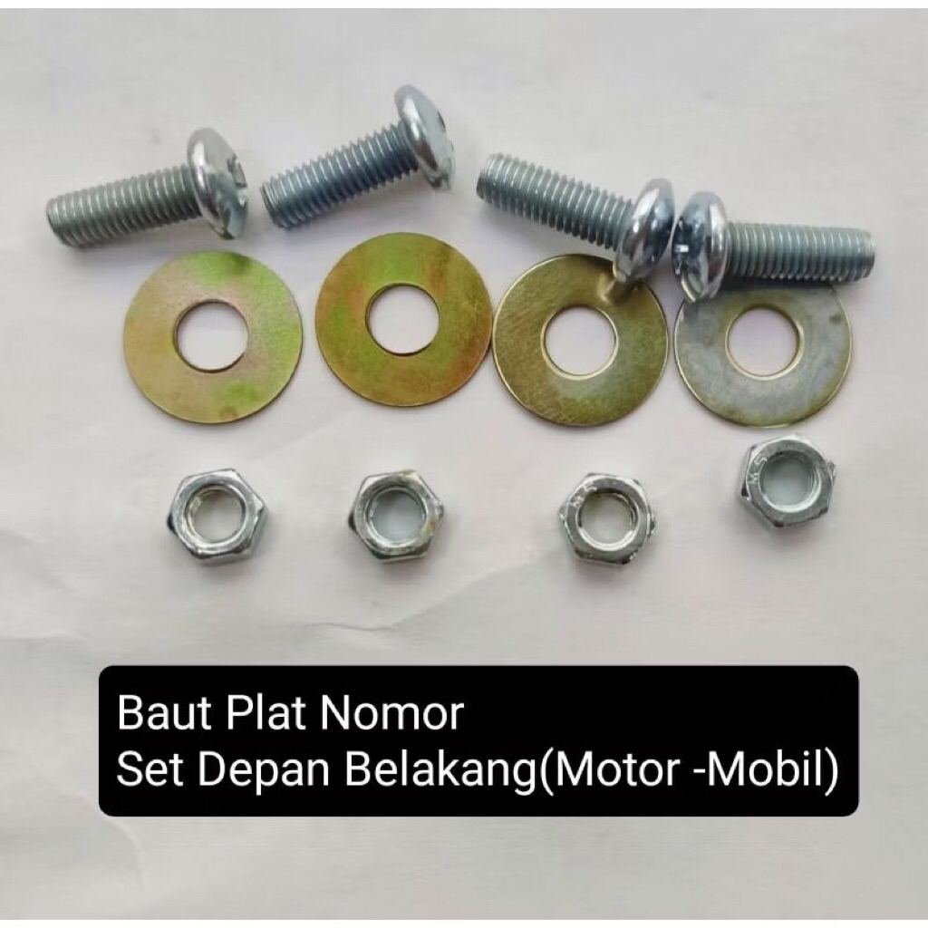 Jual Baut Plat Nomor Set Depan Belakang Motor Mobil | Shopee Indonesia