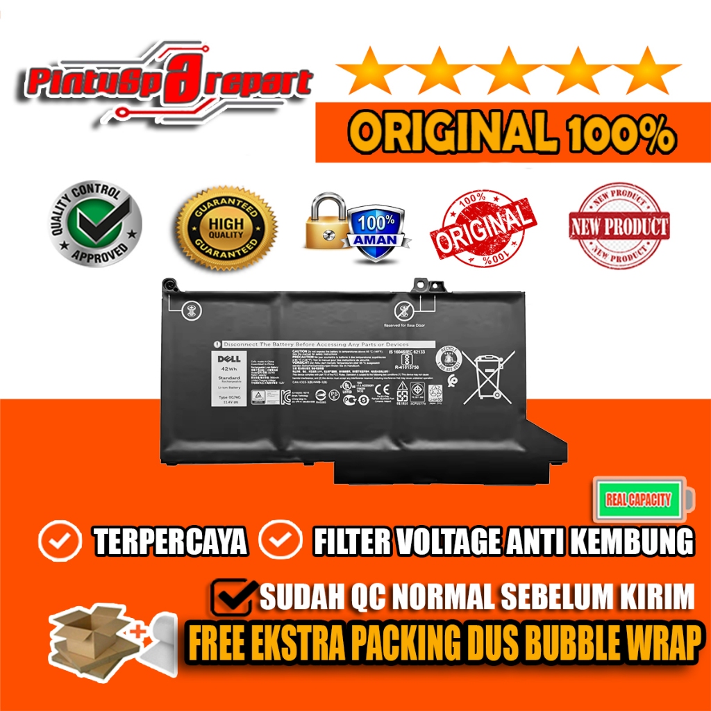 Jual (Genuine 0G74G) ORI NEW Baterai Laptop Dell Latitude 7300 7400 ...